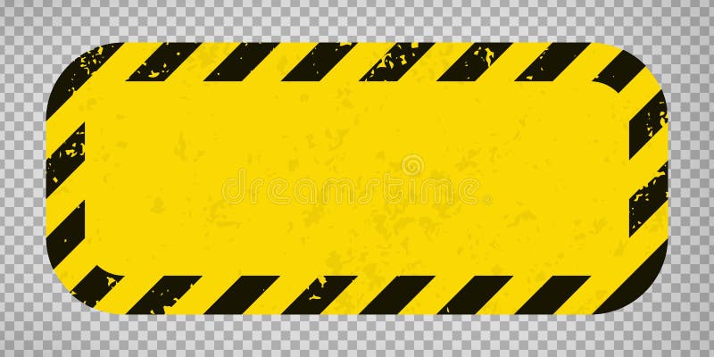 Black Stripped Square on Yellow Background. Blank Warning Sign. Warning ...