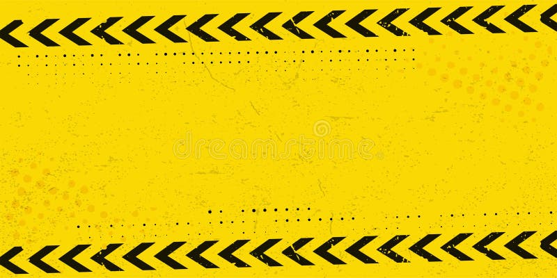 Black Stripped Rectangle on Yellow Background. Blank Warning Sign and ...