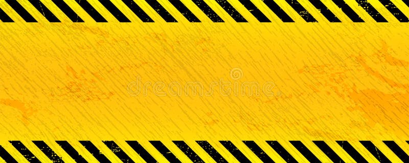 Black Stripped Square on Yellow Background. Blank Warning Sign. Warning ...