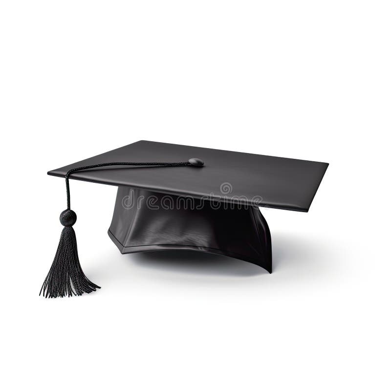 Black Student Hat,Graduation Hat Accessory on White Background,AI ...