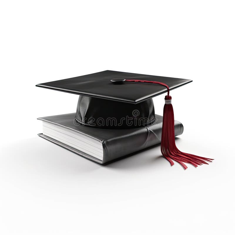 Black Student Hat,Graduation Hat Accessory on White Background,AI ...