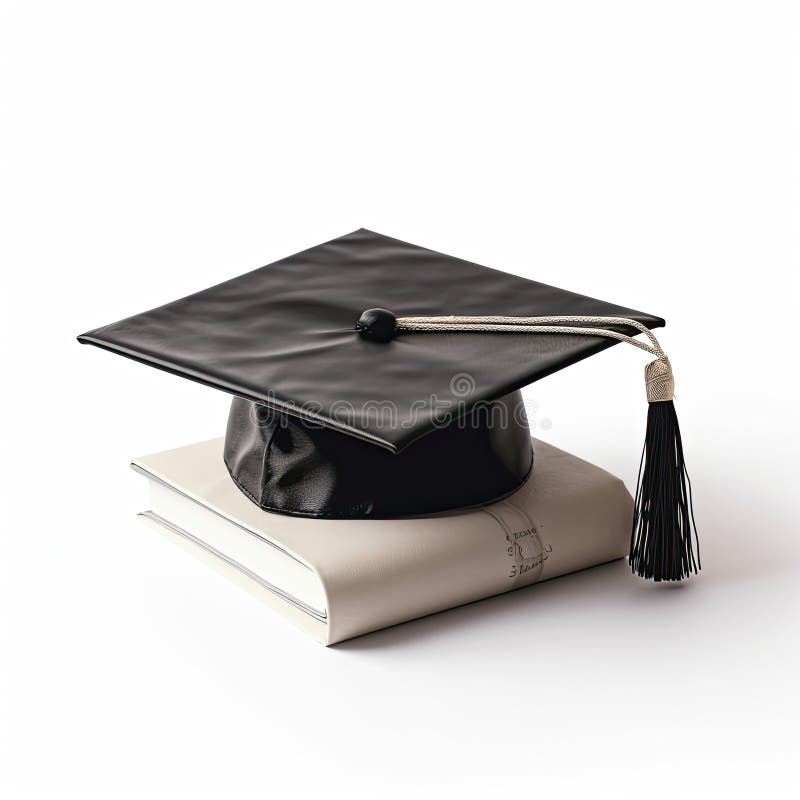 Black Student Hat,Graduation Hat Accessory on White Background,AI ...