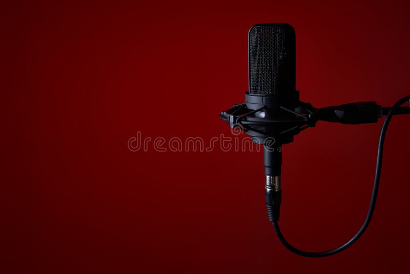Studio Condenser Microphone Blue and Gold Stock Image - Image of power ...
