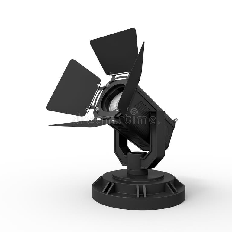 Black Studio Light with Adjustable Flaps Stock Image - Image of ...