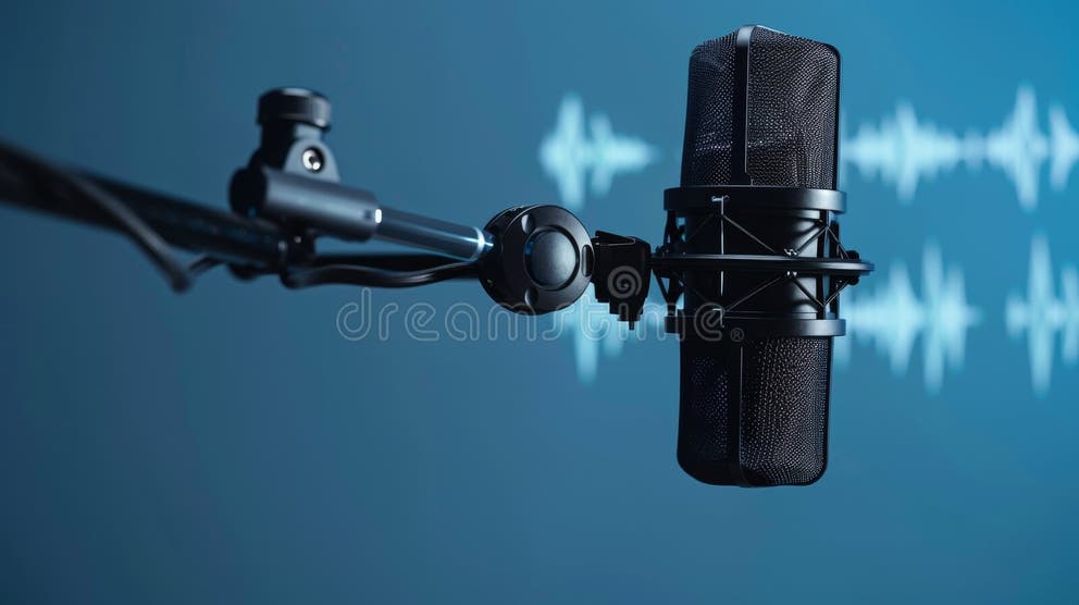 The Black Studio Microphone.AI Generated Image Stock Photo - Image of ...