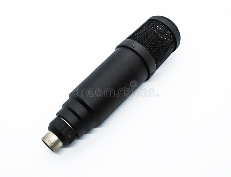 Black Studio Microphone on White Background Stock Photo - Image of ...