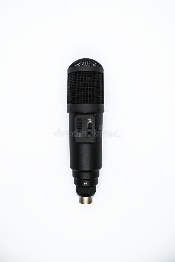 Black Studio Microphone on White Background Stock Image - Image of ...