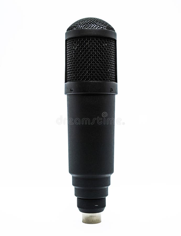 Black Studio Microphone on White Background Stock Image - Image of ...