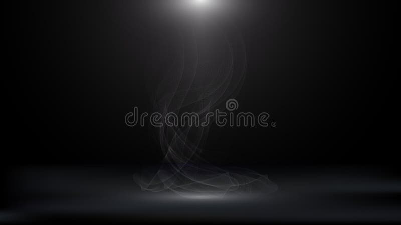 Black Studio Room Wall Background with Spotlight and Smoke Empty Space ...