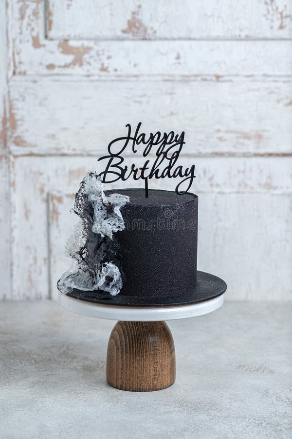 Black Stylish Birthday Cake Stock Image - Image of luxury, valentine ...