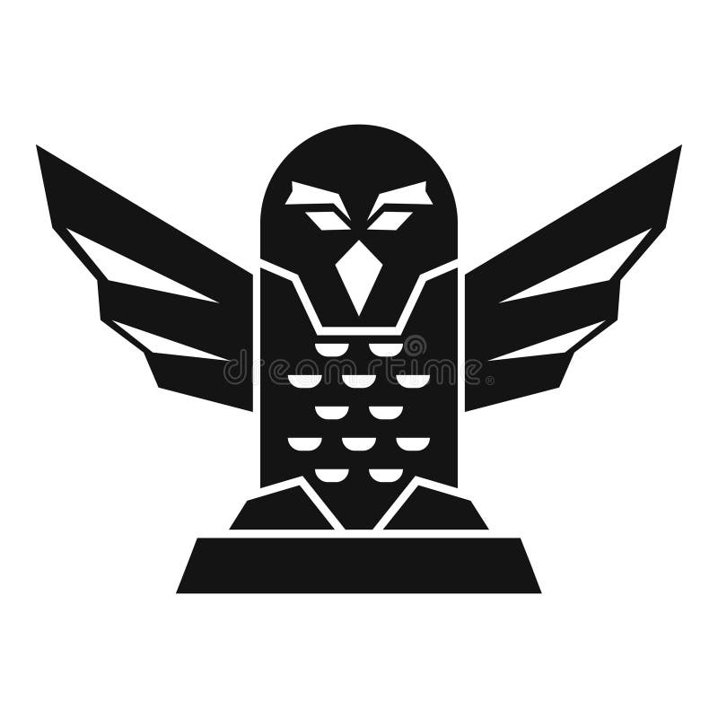 Black Stylized Falcon Statue Spreading Its Wings Stock Vector ...