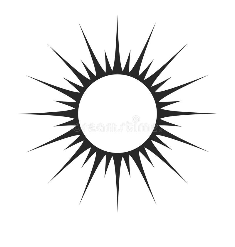 Black Stylized Sun Rays Element Stock Vector - Illustration of sunbeam ...