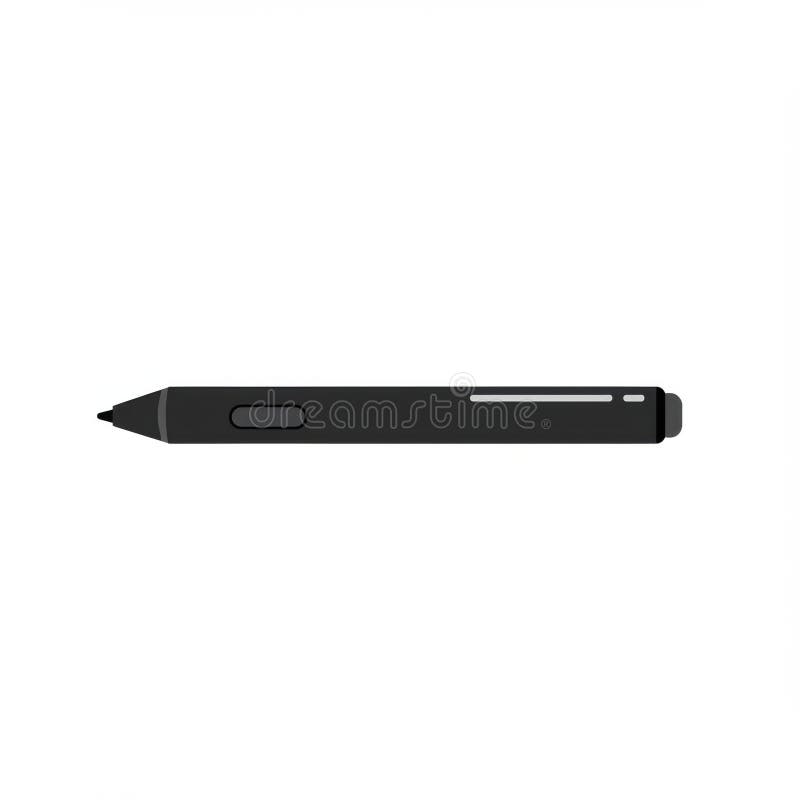 Black Stylus Pen on White Background Stock Illustration - Illustration ...
