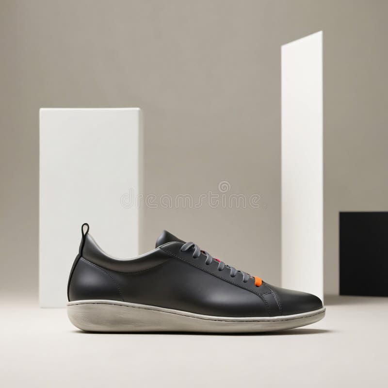 Black Suede Sneakers Shoes on White Background Stock Illustration ...