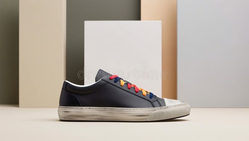 Black Suede Sneakers Shoes on White Background Stock Illustration ...