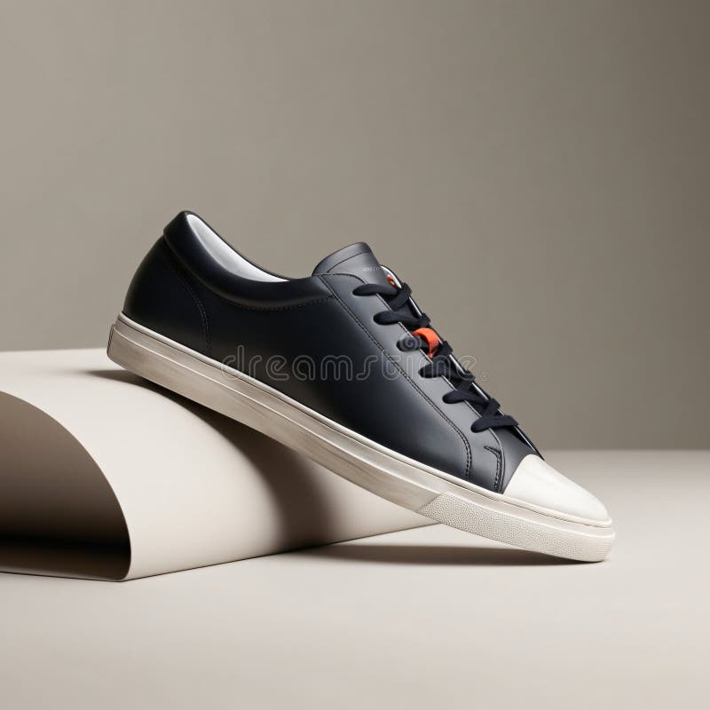 Black Suede Sneakers Shoes on White Background Stock Illustration ...