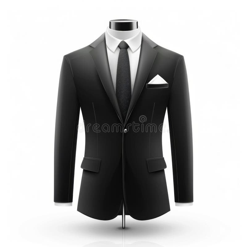 Black Suit on White Background. Generative Ai Stock Illustration ...