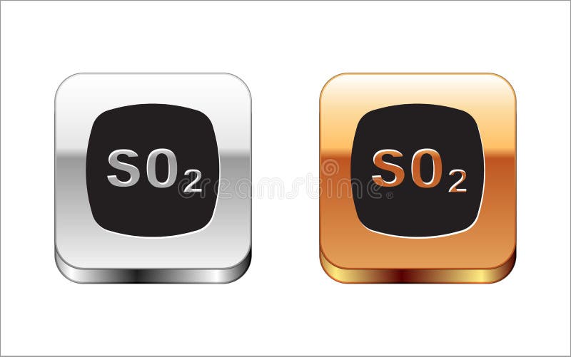 Black Sulfur Dioxide SO2 Gas Molecule Icon Isolated on White Background ...