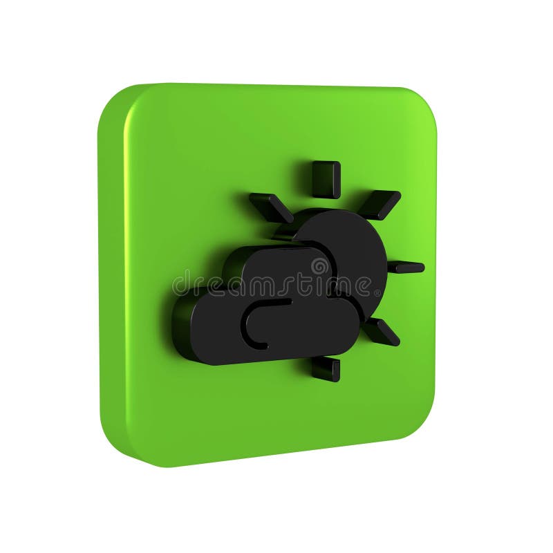 Black Sun and Cloud Weather Icon Isolated on Transparent Background ...