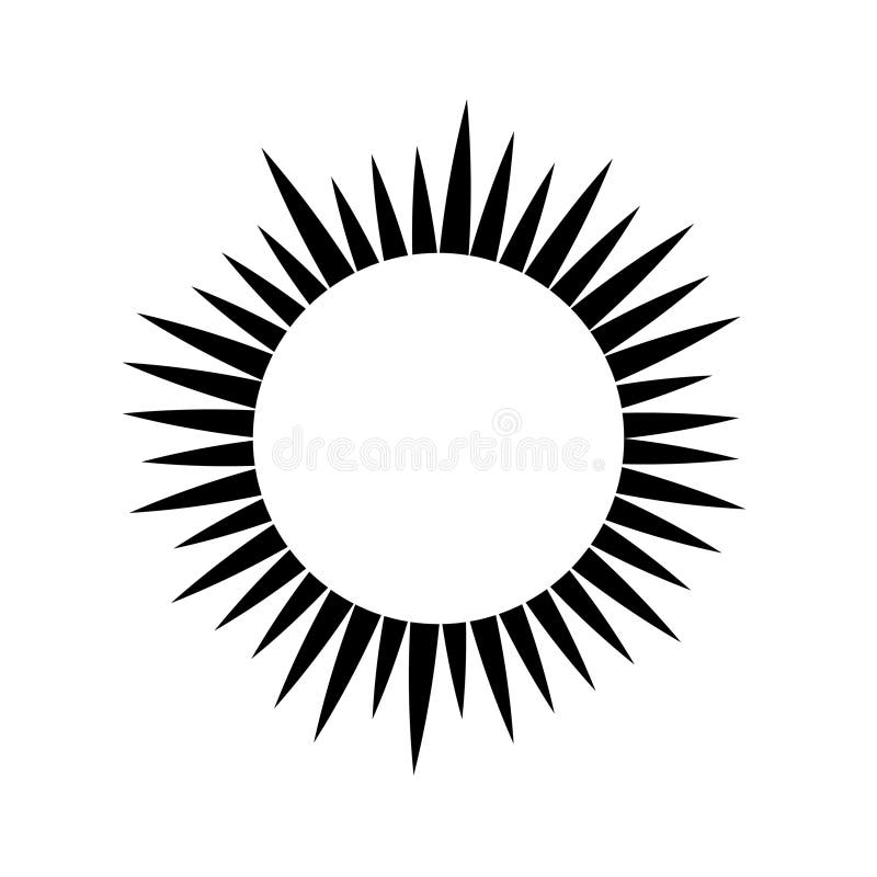 Black Sun Rays on White Background Stock Illustration - Illustration of ...