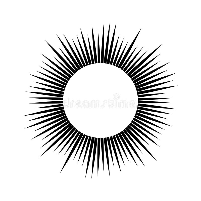Black Sun Rays on White Background Stock Illustration - Illustration of ...