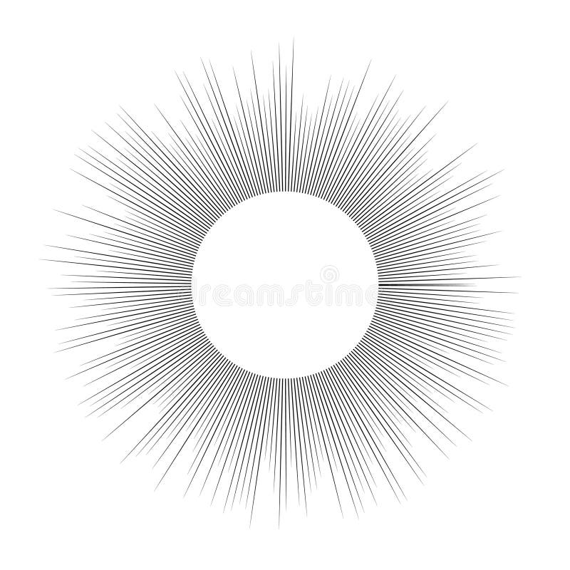 Black Sun Rays on White Background Stock Illustration - Illustration of ...