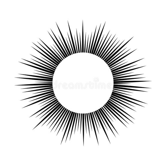 Black Sun Rays on White Background Stock Illustration - Illustration of ...