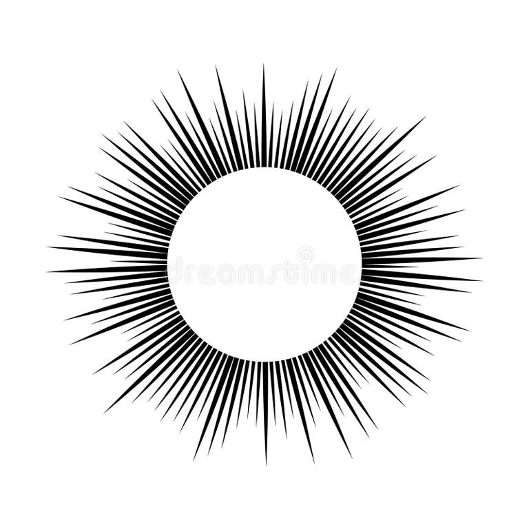 Black Sun Rays on White Background Stock Illustration - Illustration of ...