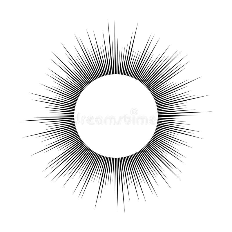 Black Sun Rays on White Background Stock Illustration - Illustration of ...