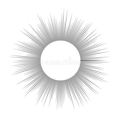 Black Sun Rays on White Background Stock Illustration - Illustration of ...