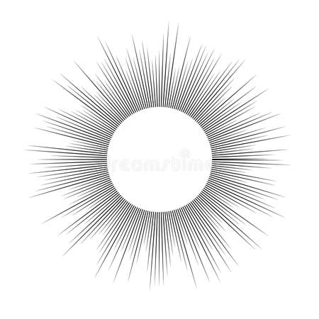 Black Sun Rays on White Background Stock Illustration - Illustration of ...