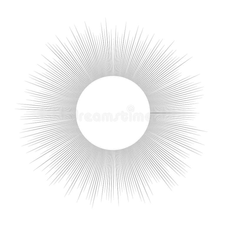 Black Sun Rays on White Background Stock Illustration - Illustration of ...
