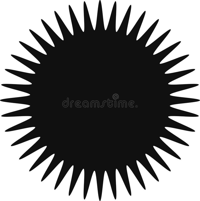 Black Sun with Sharp Rays Shining Brightly, Representing Solar Energy ...