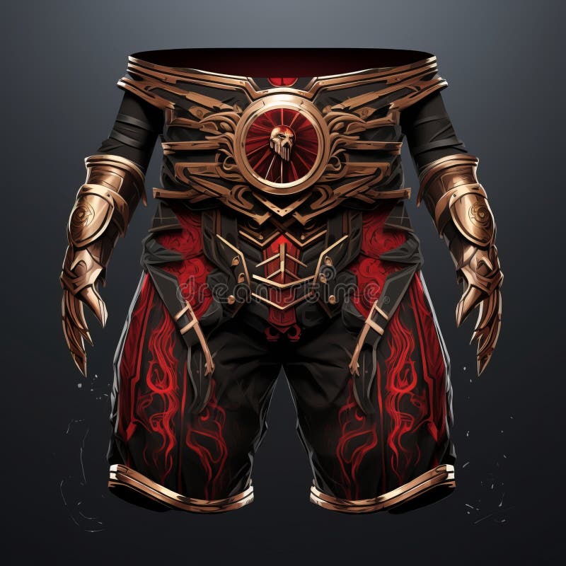 Black Sun Warriors Armor: Aggressive Digital Illustration in Light Red ...