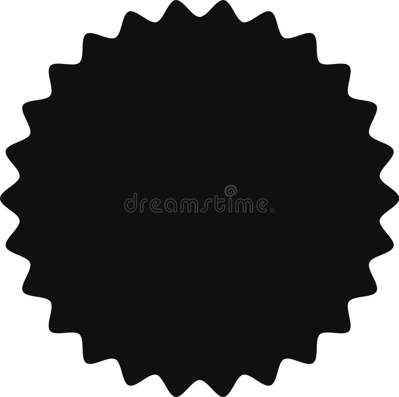 Black Sunburst or Starburst Shape with Jagged Edges Creating a Dynamic ...