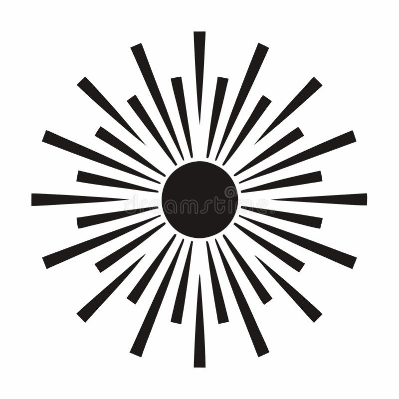 Black Sunburst Vector Illustration on White Background Stock Vector ...
