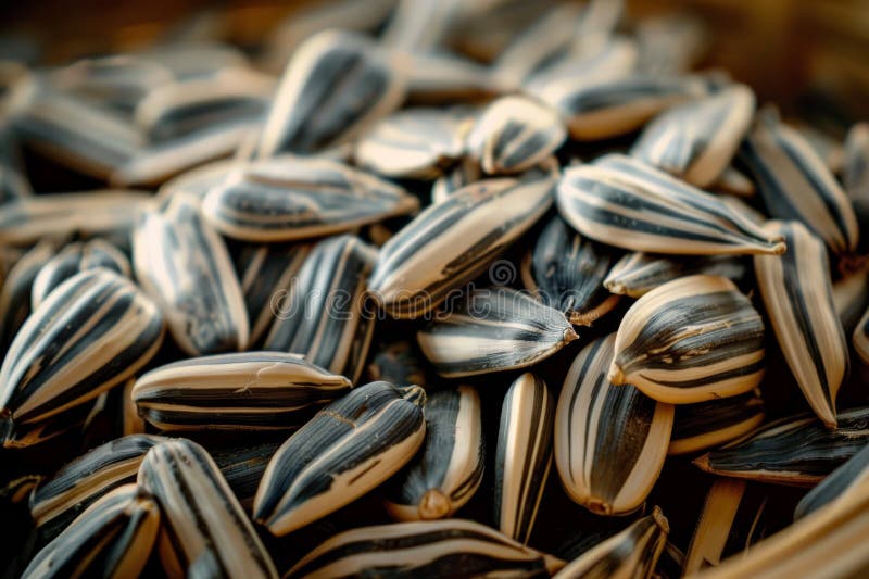 Black Sunflower Seeds Production Process Stock Image - Image of crunchy ...