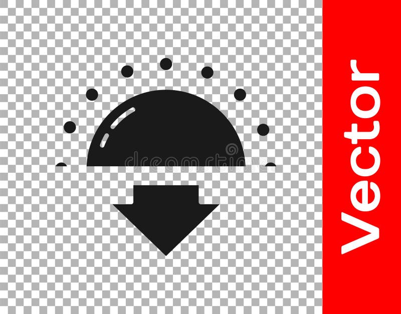 Black Sunset Icon Isolated on Transparent Background. Vector Stock ...