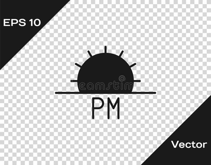 Black Sunset Icon Isolated on Transparent Background. Vector Stock ...