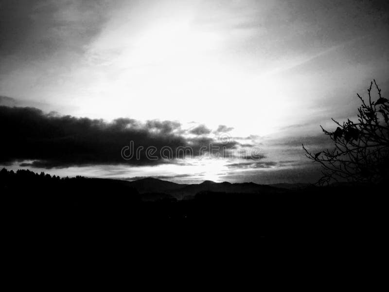 Black sunset morning stock photo. Image of poster, horizon - 193939048