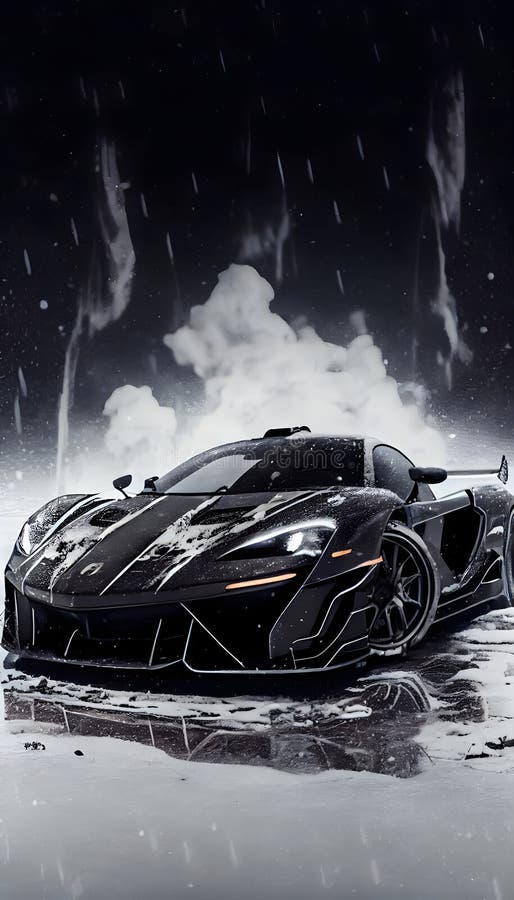 Black Super Fastest Car stock illustration. Illustration of winter ...