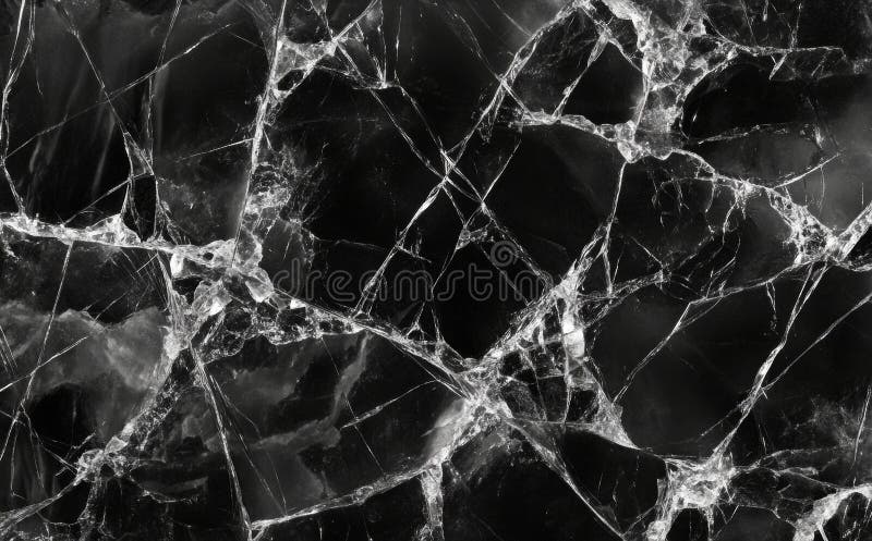 Black Surface with Broken Texture and Sharp Edges of Shattered ...