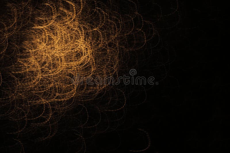 Black Surface with Circle Shaped Gold Textures of Light with Long ...