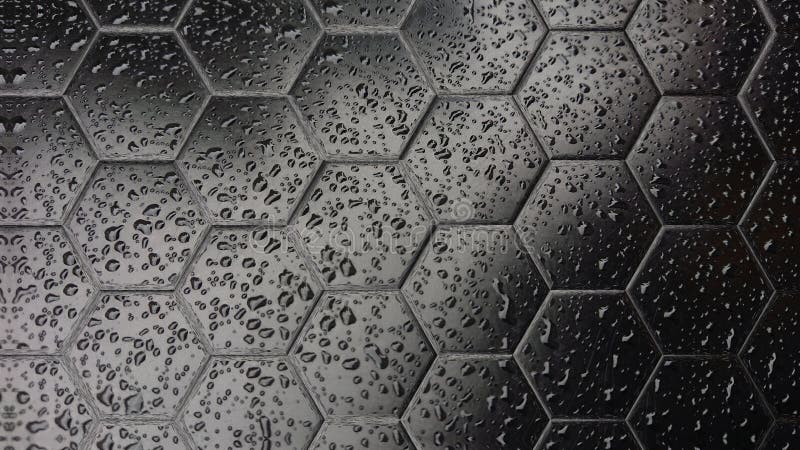 Black Surface Humid Water Drops Abstract Background Shapes Textured ...