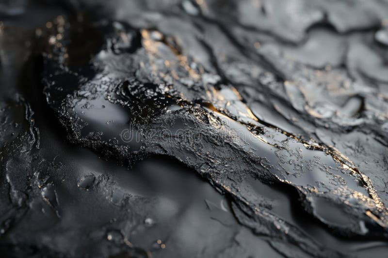 Black Surface Reflects Light with Abstract Texture and Rough Terrain ...