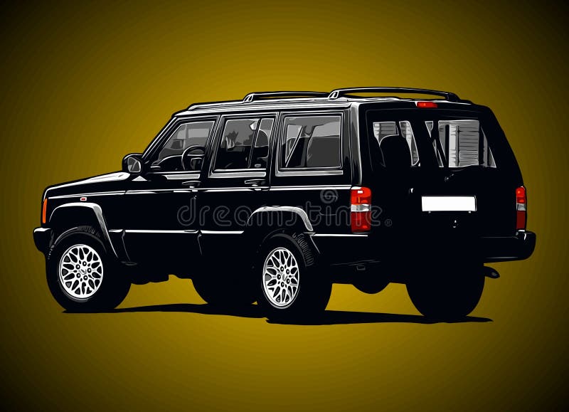 Black suv car stock vector. Illustration of jeep, background - 264064678