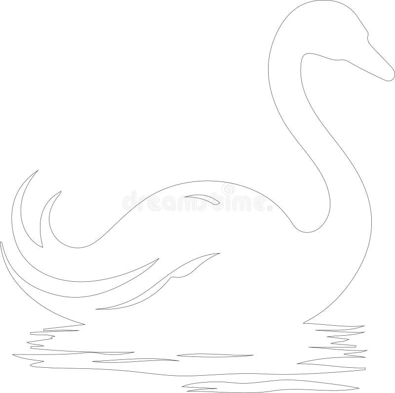 Black Swan Outline Outline Silhouette Generative Ai Stock Vector ...