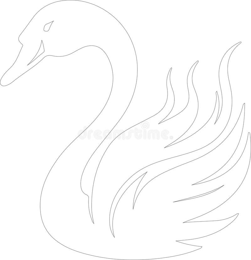 Black Swan Outline Outline Silhouette Generative Ai Stock Vector ...