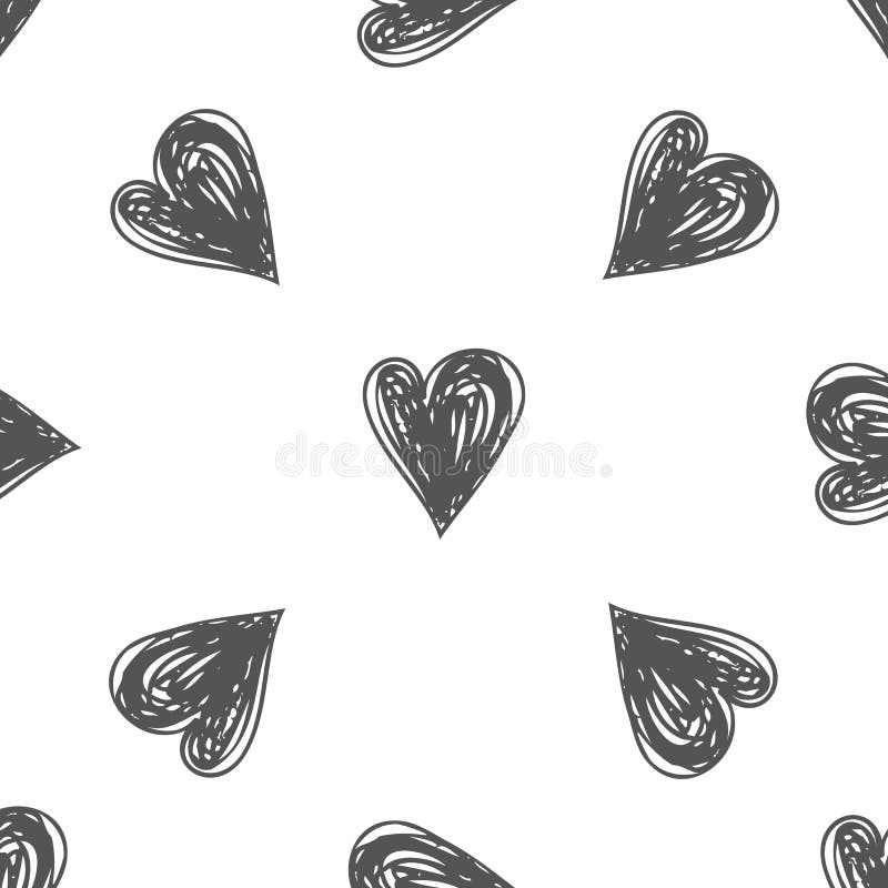 Black Sweet Cute Pattern with Sweet Love Heart and Abstract Edge ...