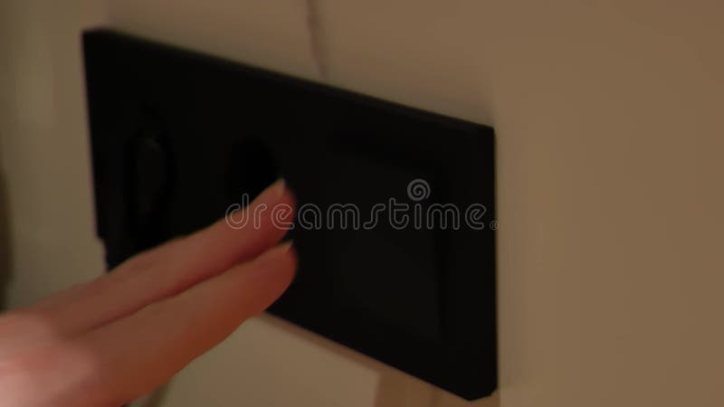 Black Switch. Hand Pressing the Switch Close-up Stock Video - Video of ...